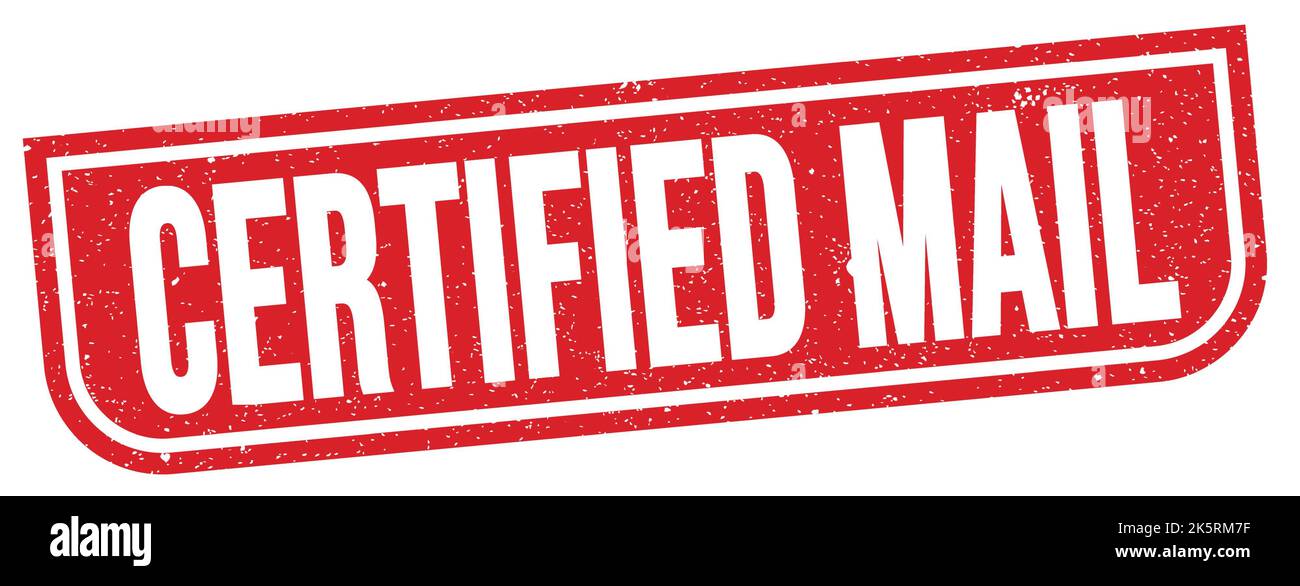 CERTIFIED MAIL text written on red grungy stamp sign Stock Photo - Alamy