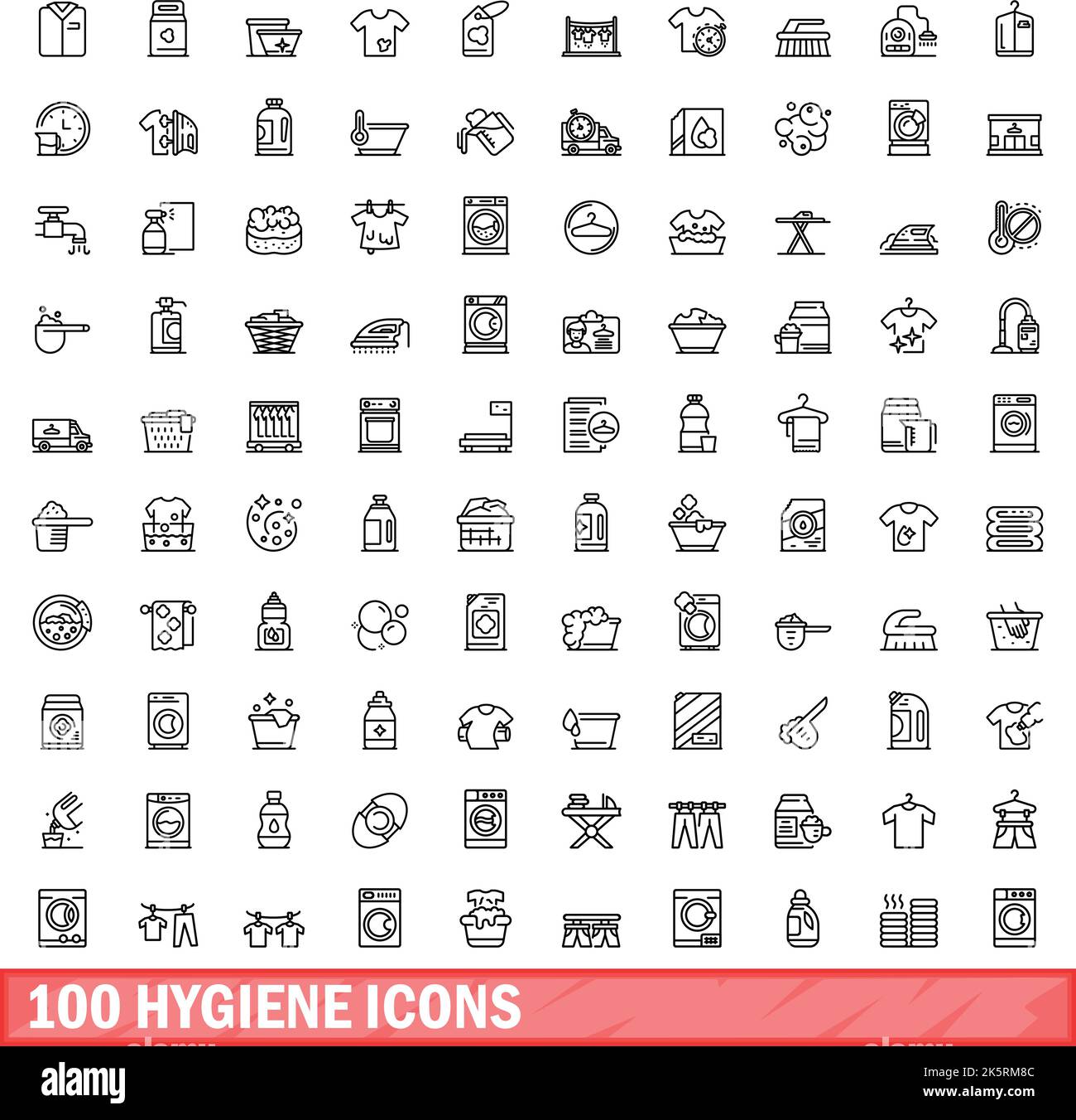 100 hygiene icons set. Outline illustration of 100 hygiene icons vector ...