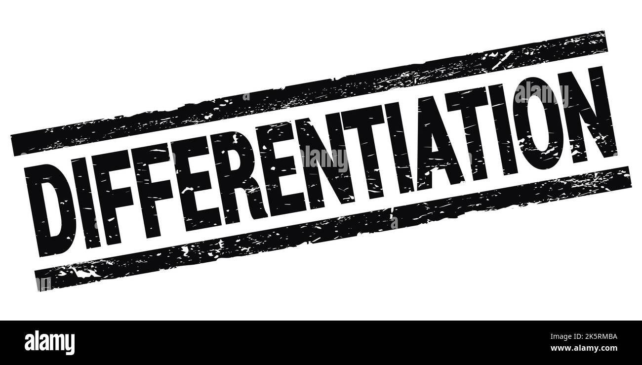 DIFFERENTIATION text written on black rectangle stamp sign Stock Photo ...