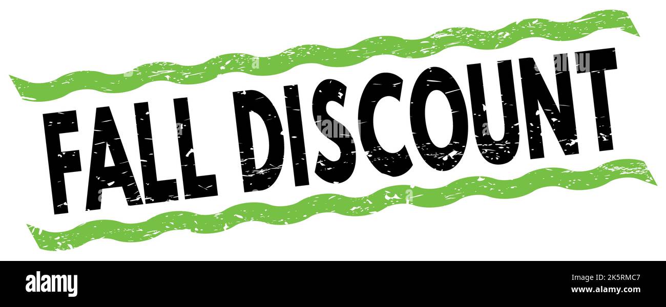 FALL DISCOUNT text written on green-black lines stamp sign Stock Photo ...