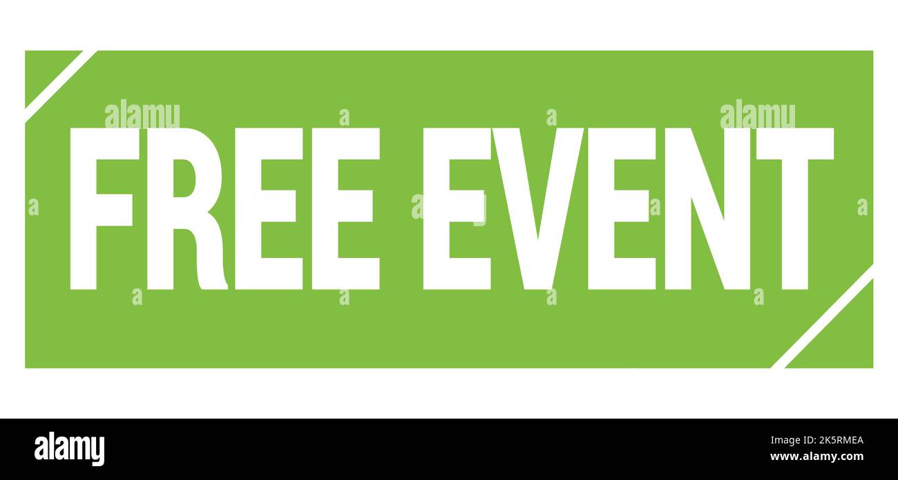 FREE EVENT text written on green grungy stamp sign Stock Photo - Alamy