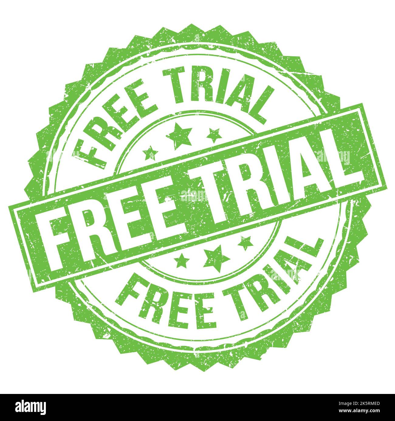 FREE TRIAL text written on green round stamp sign Stock Photo - Alamy