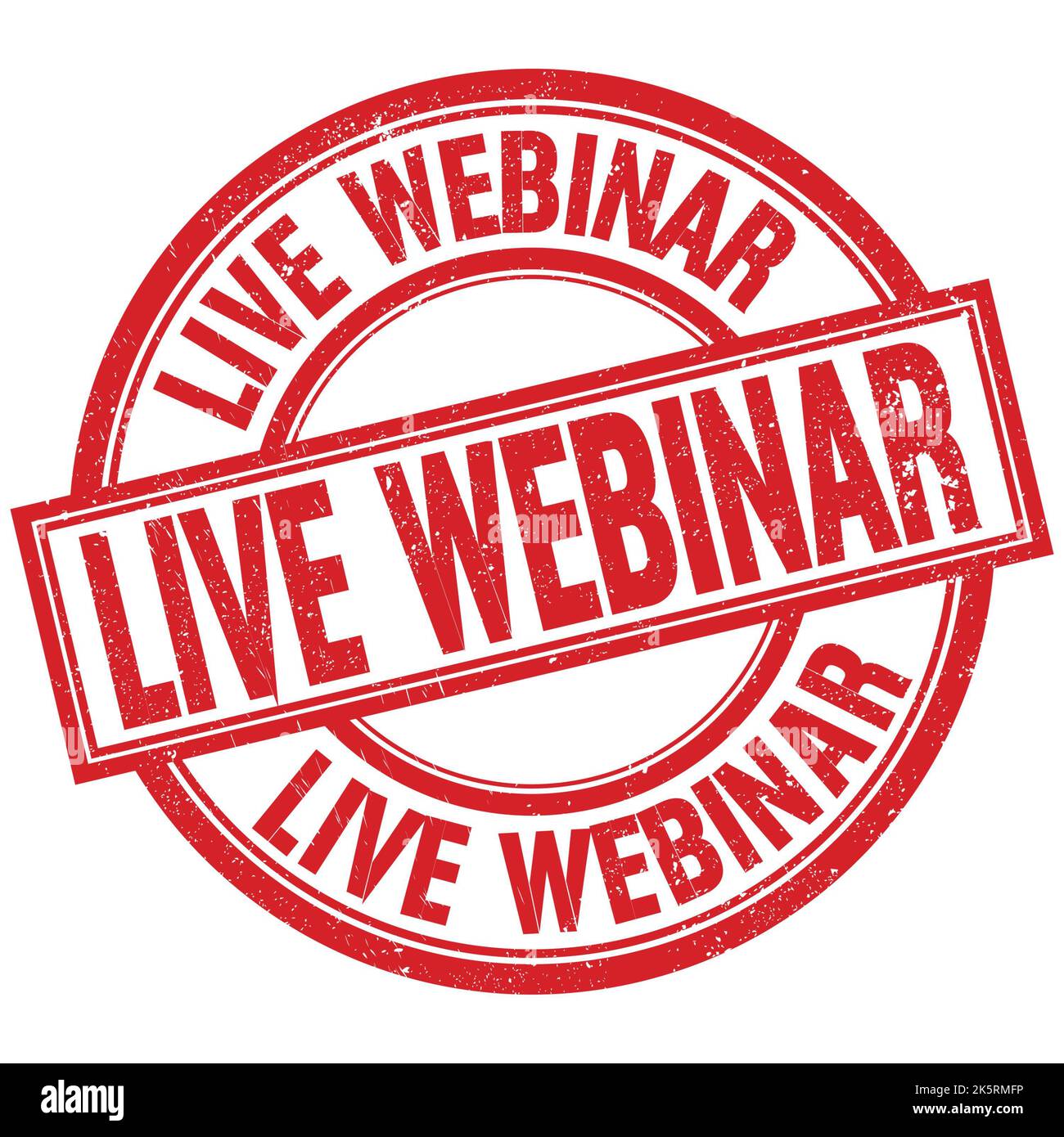 LIVE WEBINAR text written word on red round stamp sign Stock Photo - Alamy