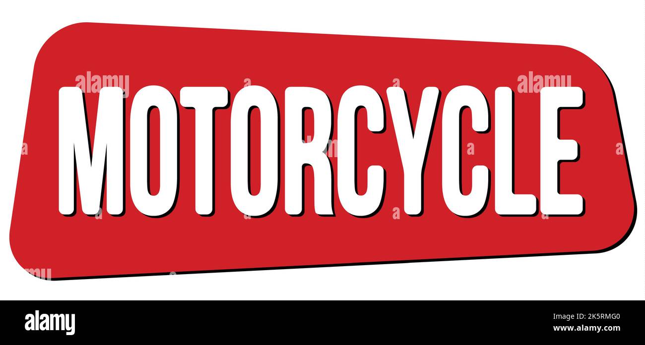 MOTORCYCLE text written on red trapeze stamp sign Stock Photo - Alamy