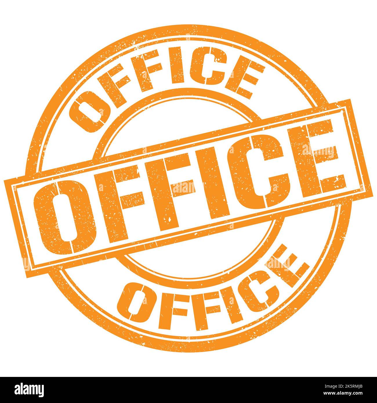 OFFICE text written on orange round stamp sign Stock Photo - Alamy