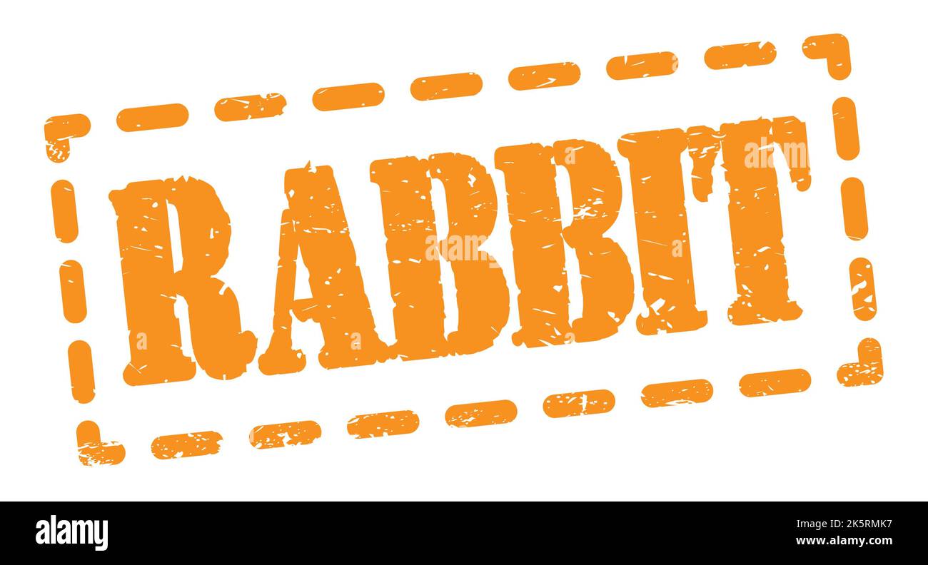 RABBIT text written on orange dash stamp sign Stock Photo - Alamy