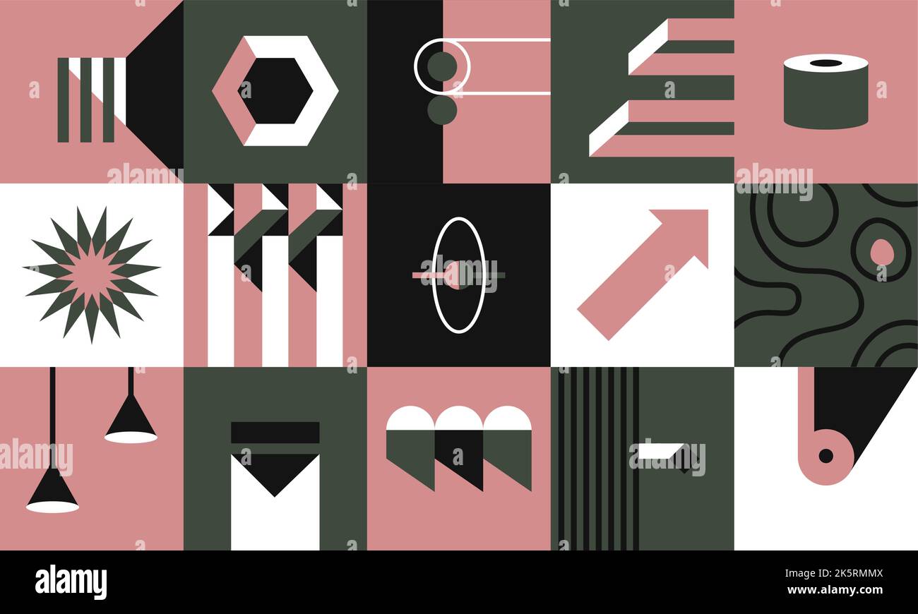 Abstract square prints, geometric shapes design Stock Vector Image ...