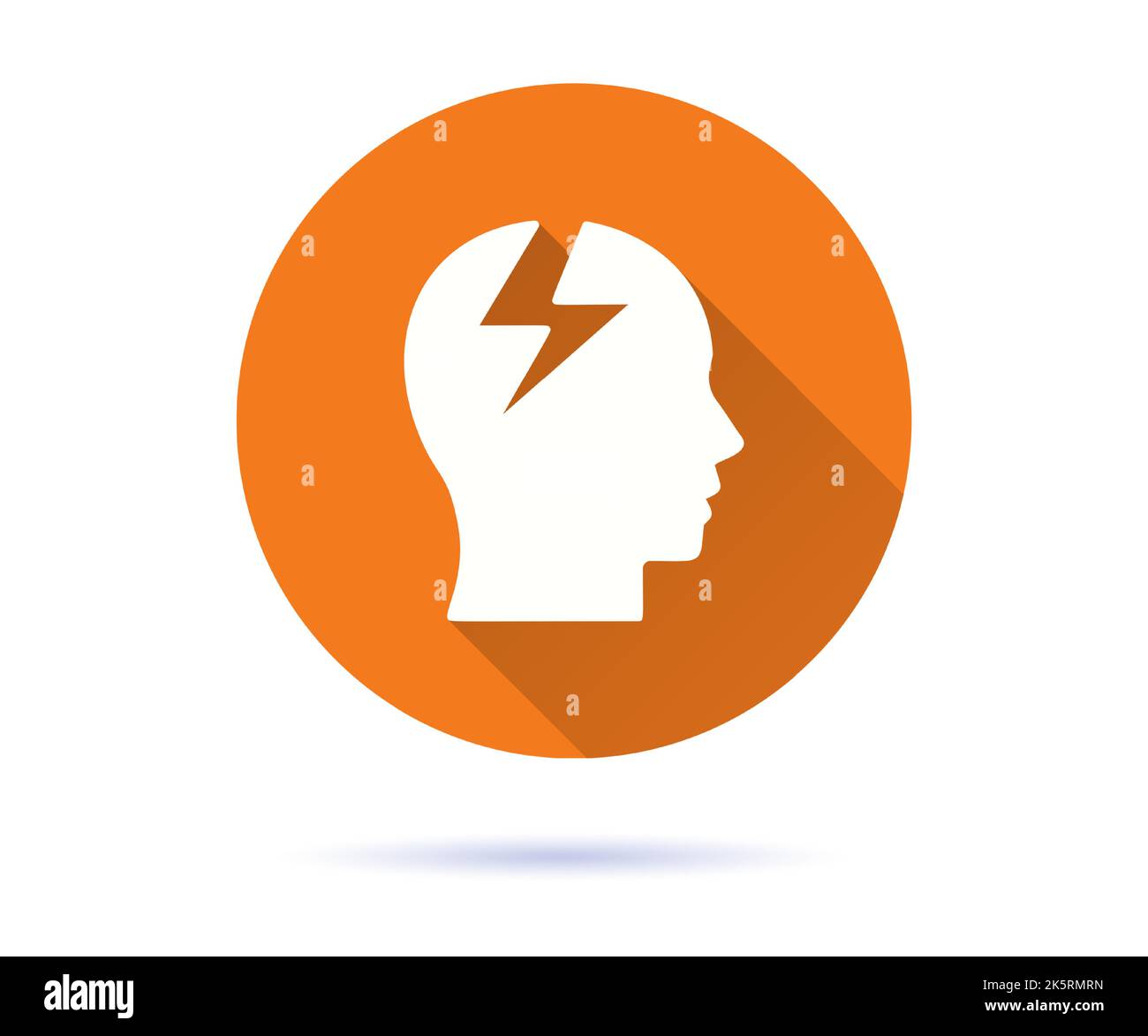 Depression icon. Simple illustration with long shadow for graphic and ...