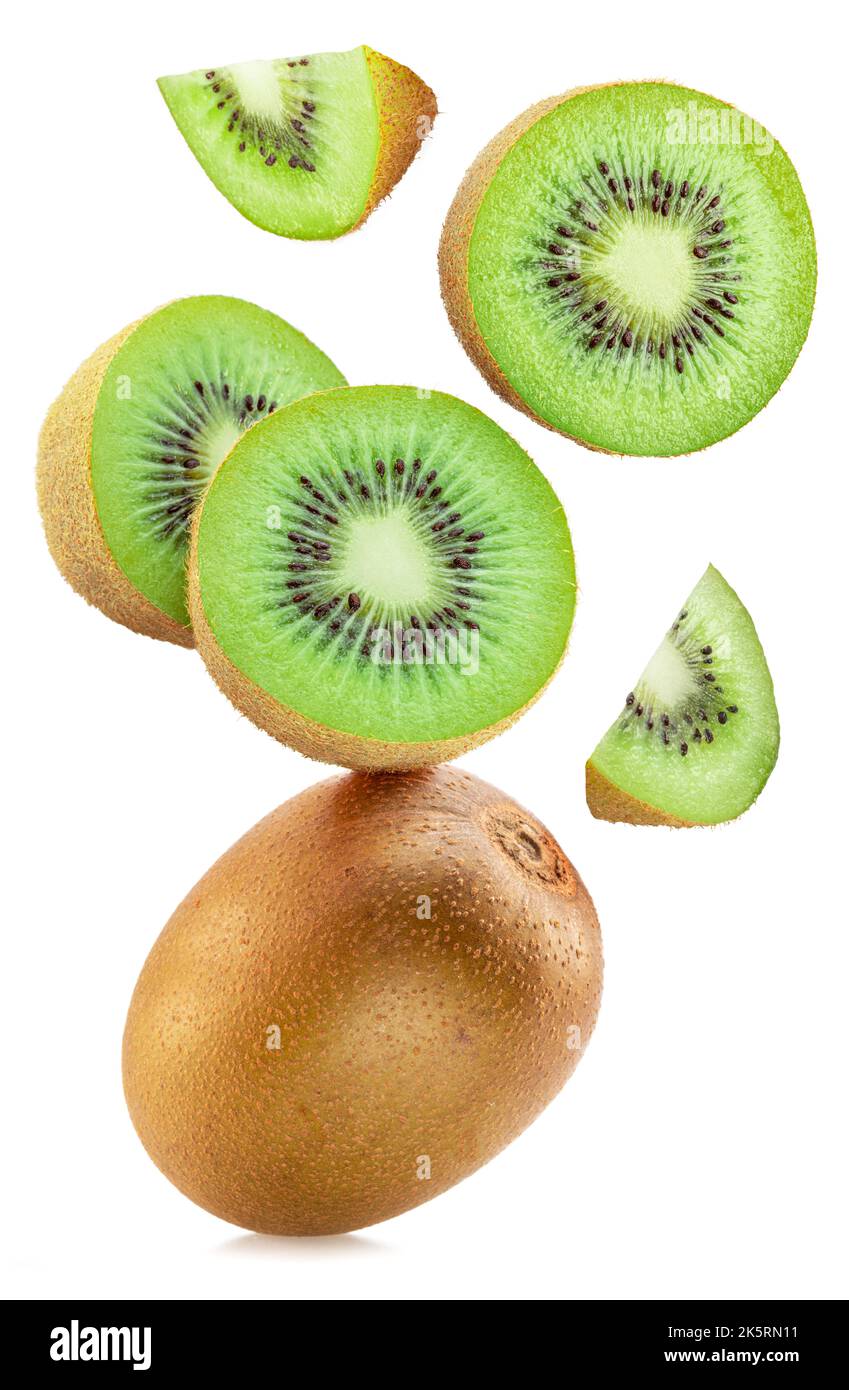 Kiwi fruits slices flying hi-res stock photography and images - Alamy