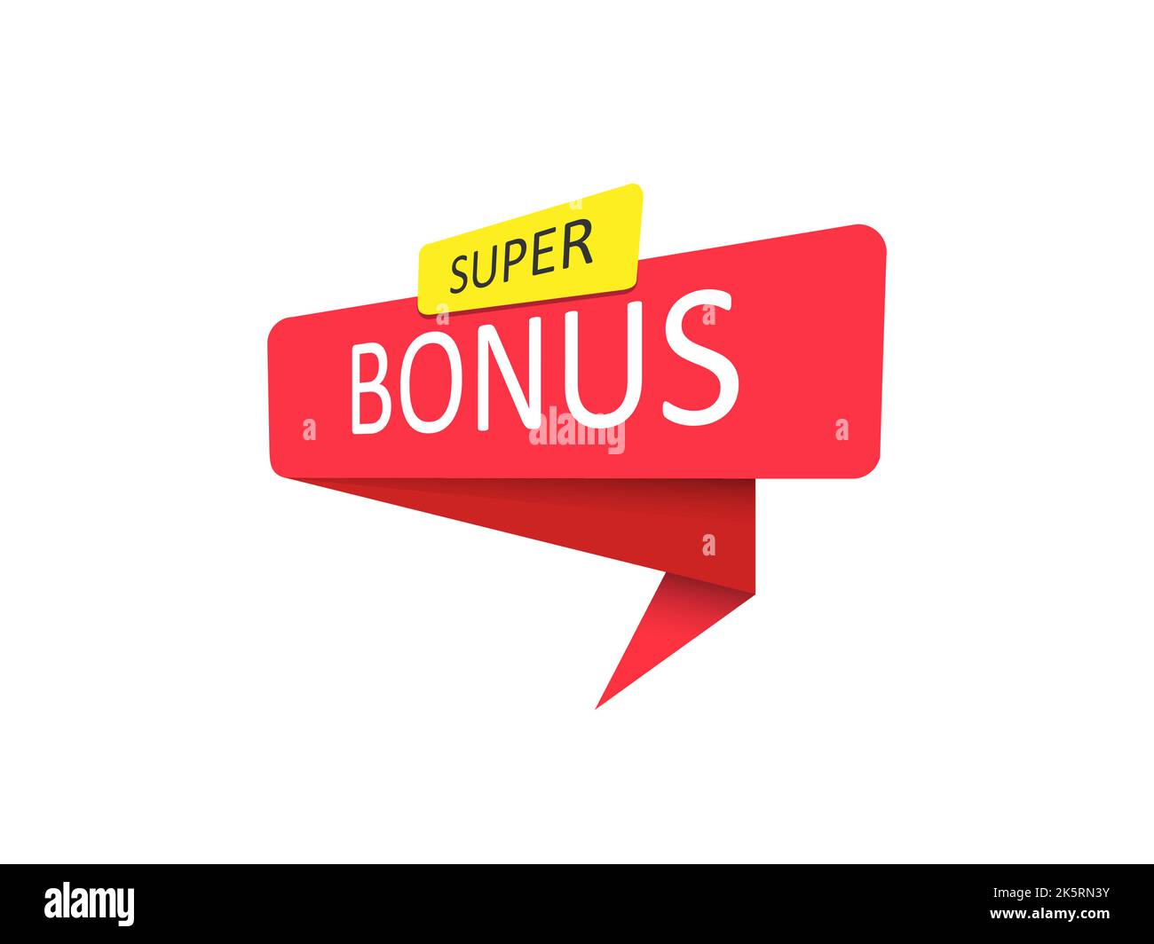 Super Bonus. A red banner, pointer, sticker, label or speech bubble for ...