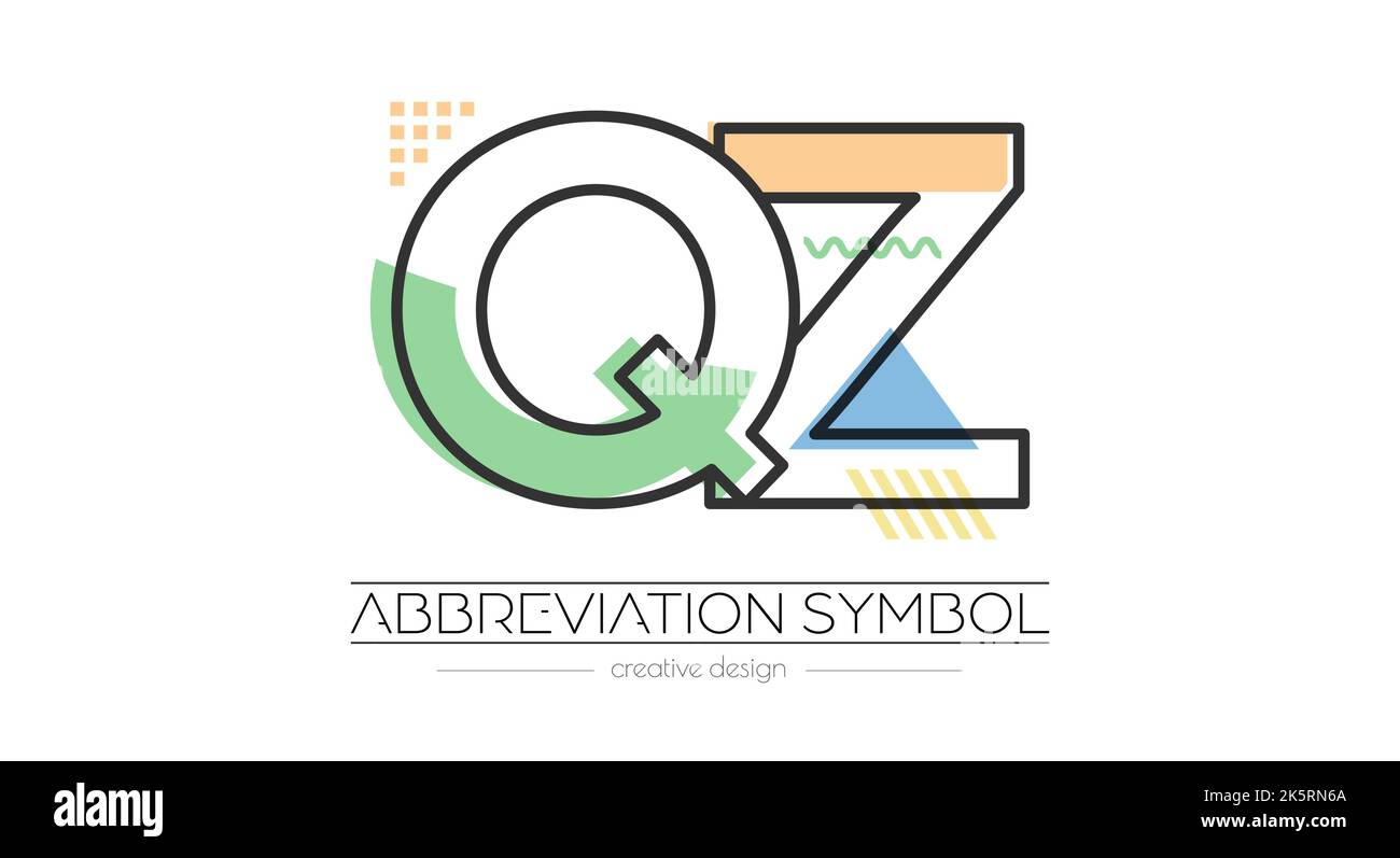 Letters Q and Z. Merging of two letters. Initials logo or abbreviation ...