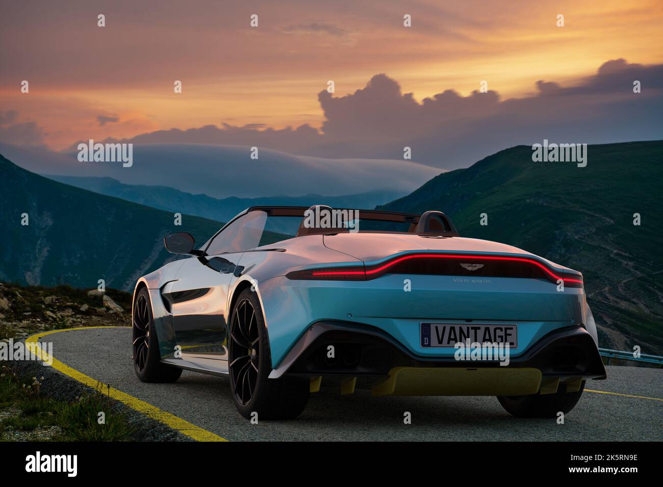 Aston Martin V12 Vantage - a small coupe with a big engine Stock Photo ...