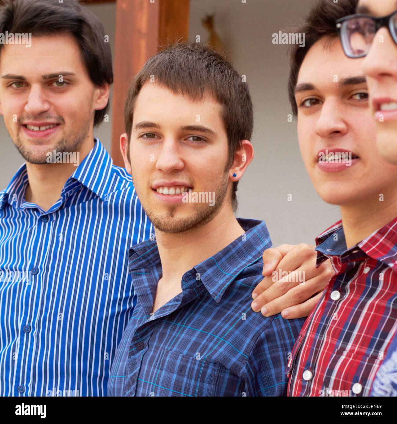 Best friends and brothers. Portrait of a group of young men standing ...