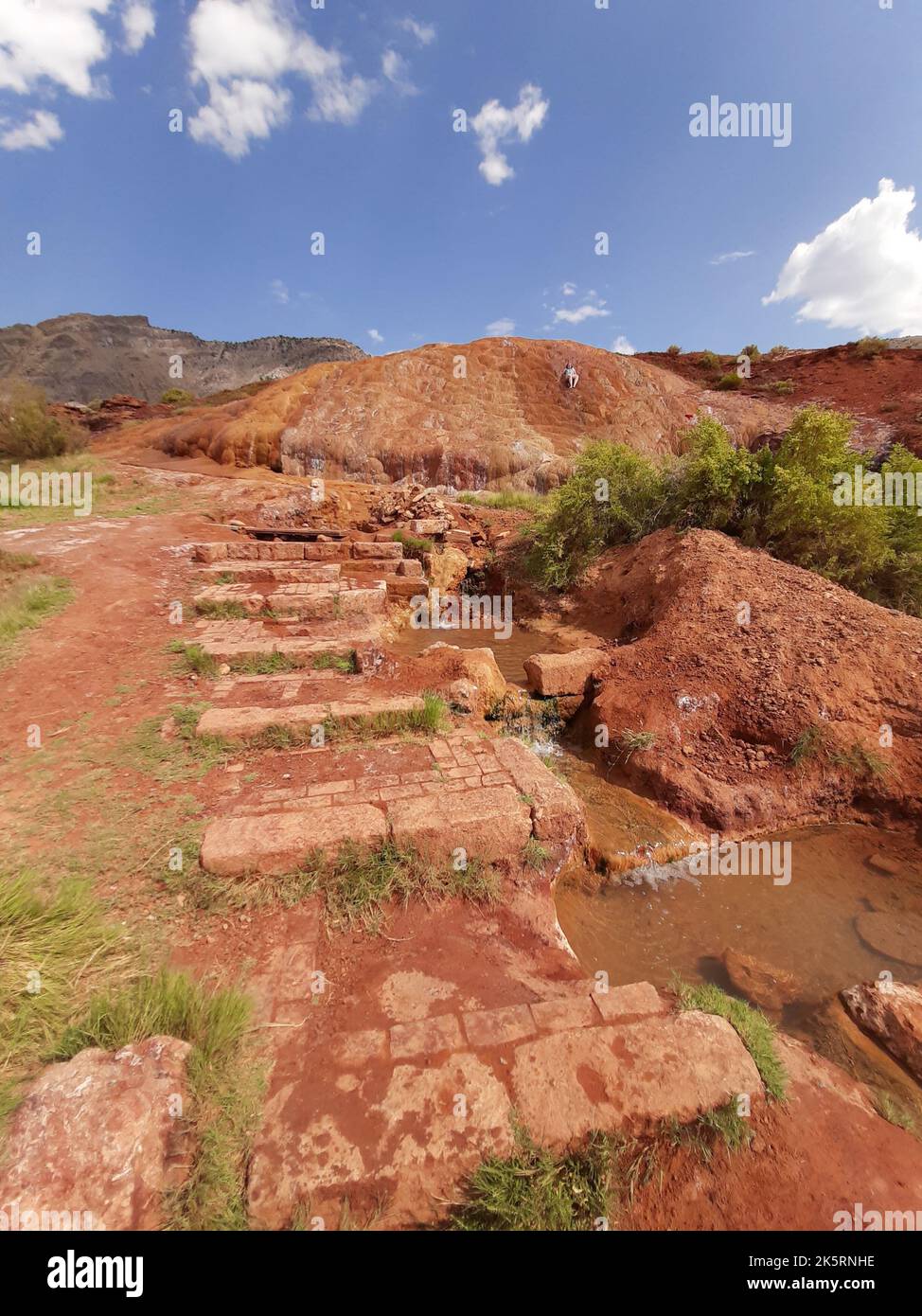 A vertical shot of hot springs in Monroe, Utah, United States Stock ...
