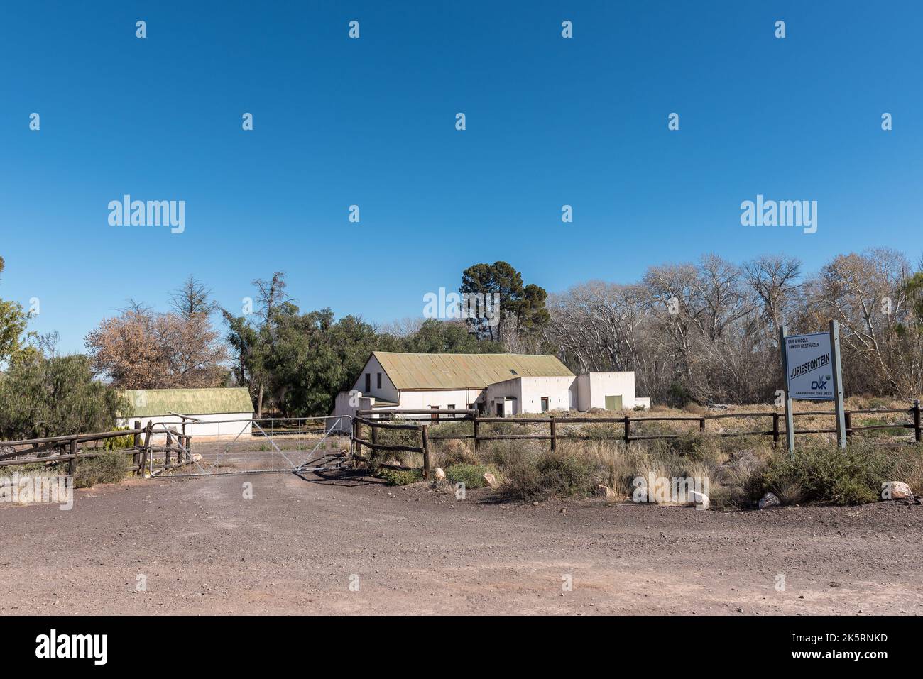 LOXTON, SOUTH AFRICA - SEP 3, 2022: Farm buildings at Juriesfontein on ...