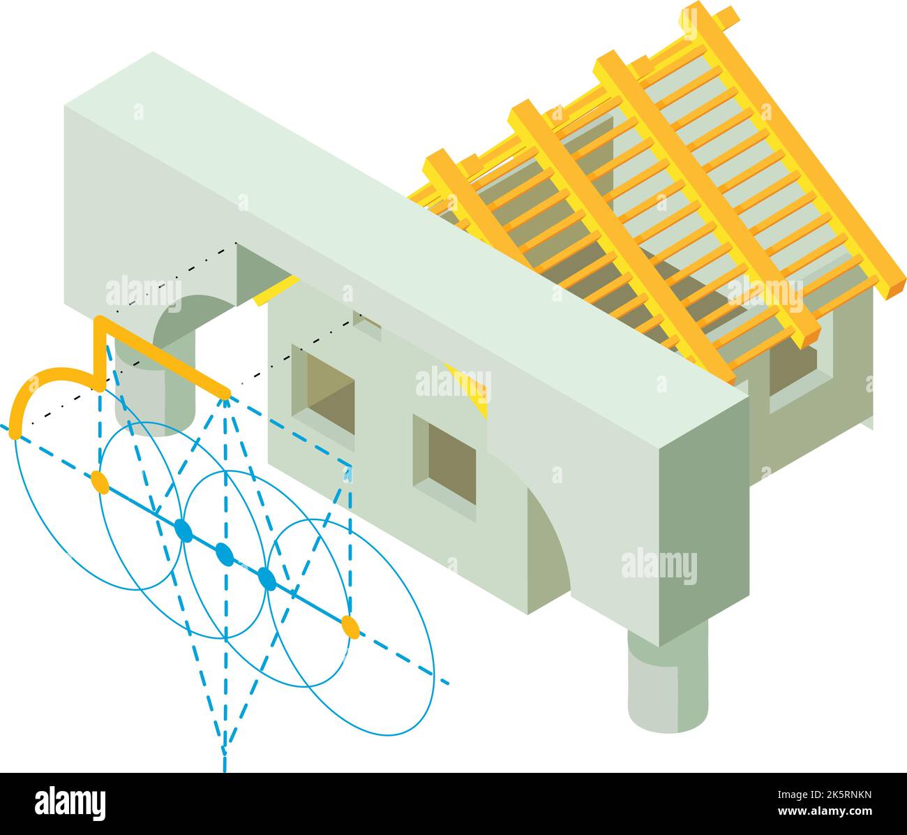 Construction concept icon isometric vector. Arch project and single ...