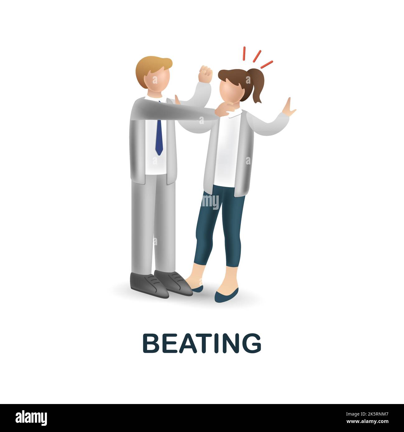 Beating icon. 3d illustration from harassment collection. Creative ...