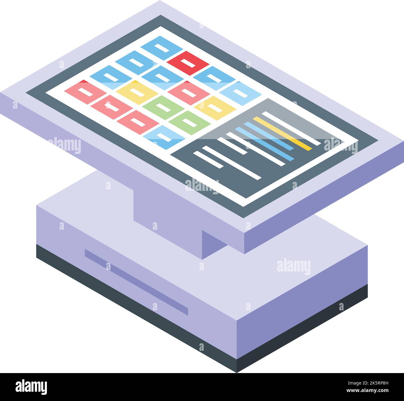 Full cash screen icon isometric vector. Money receipt. Retail payment ...