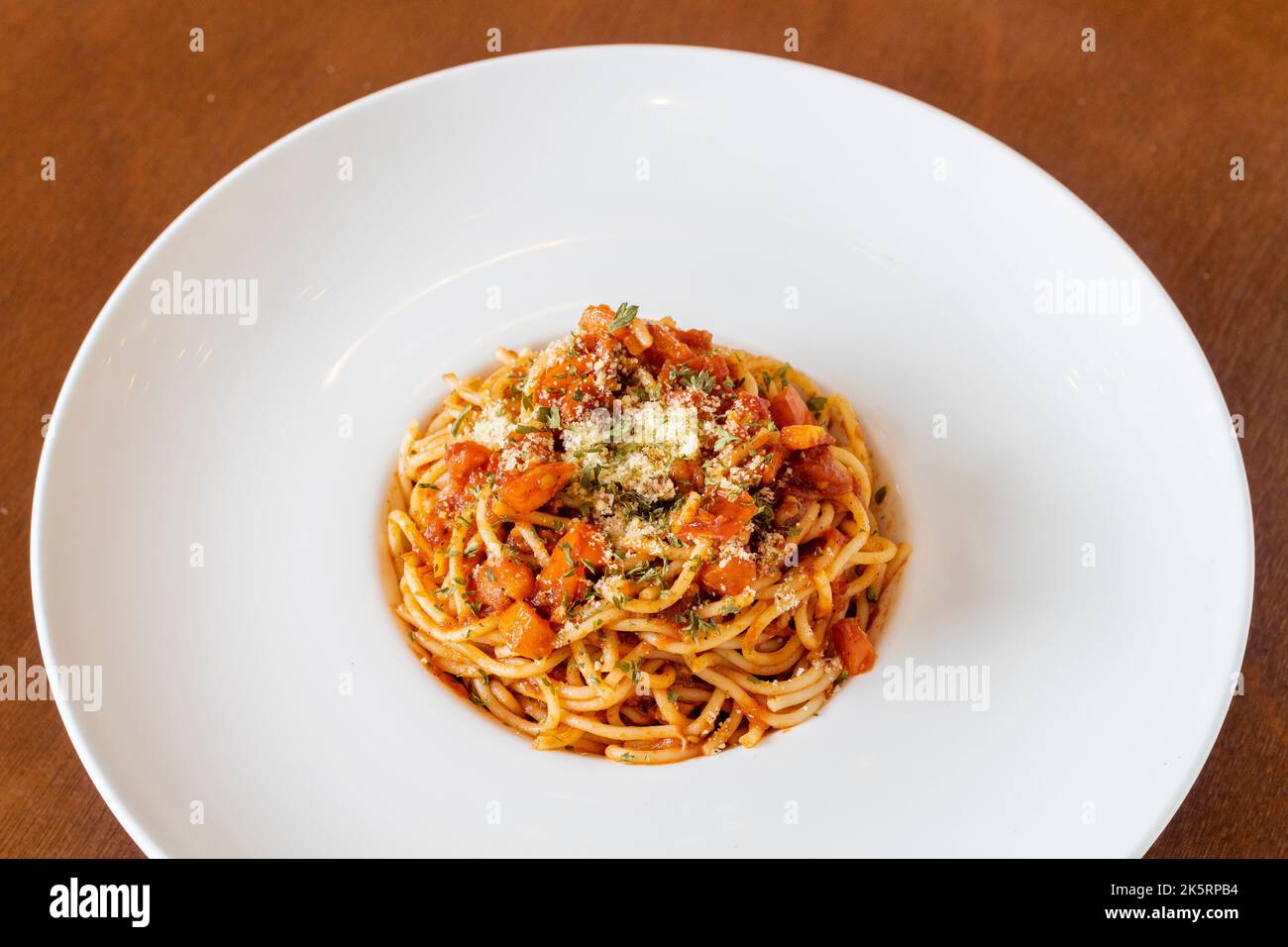 A plate of spaghetti alla puttanesca at a local cafe in Cebu City ...