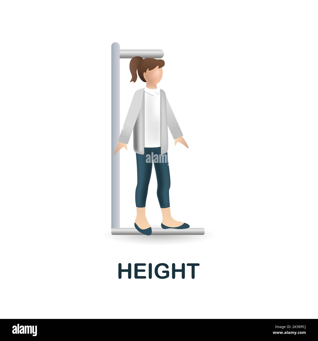 Height icon. 3d illustration from health check collection. Creative ...