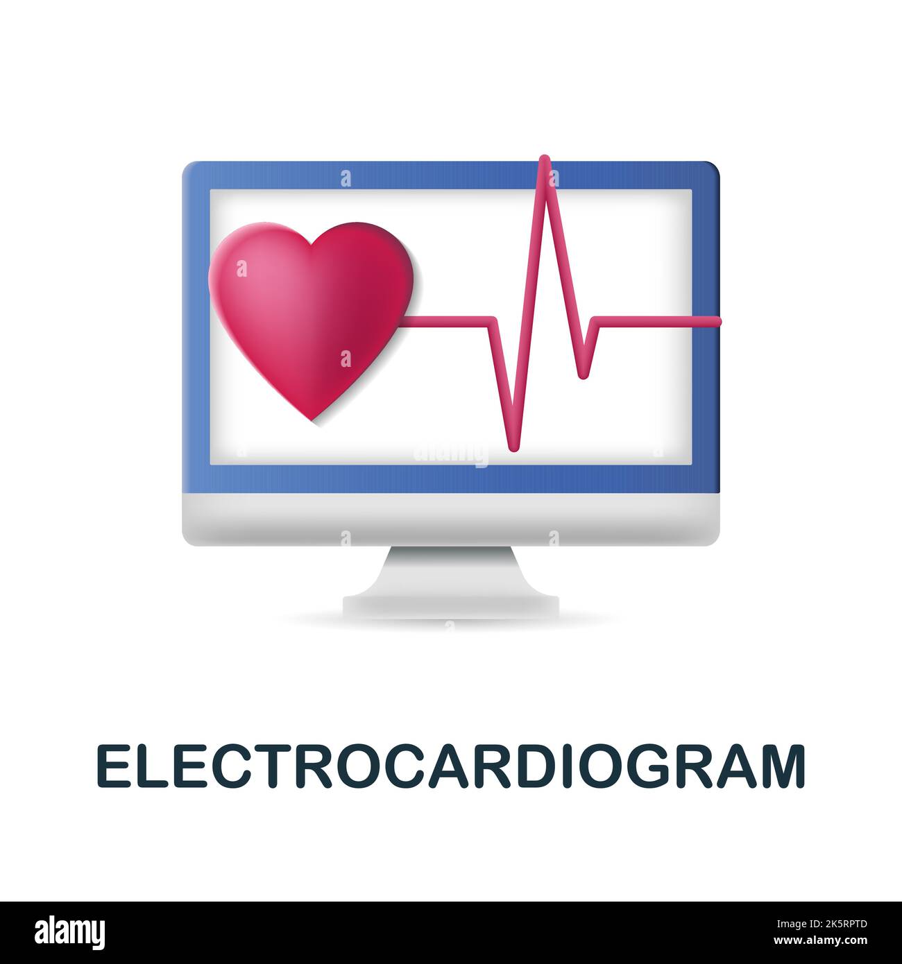 Electrocardiogram icon. 3d illustration from health check collection ...