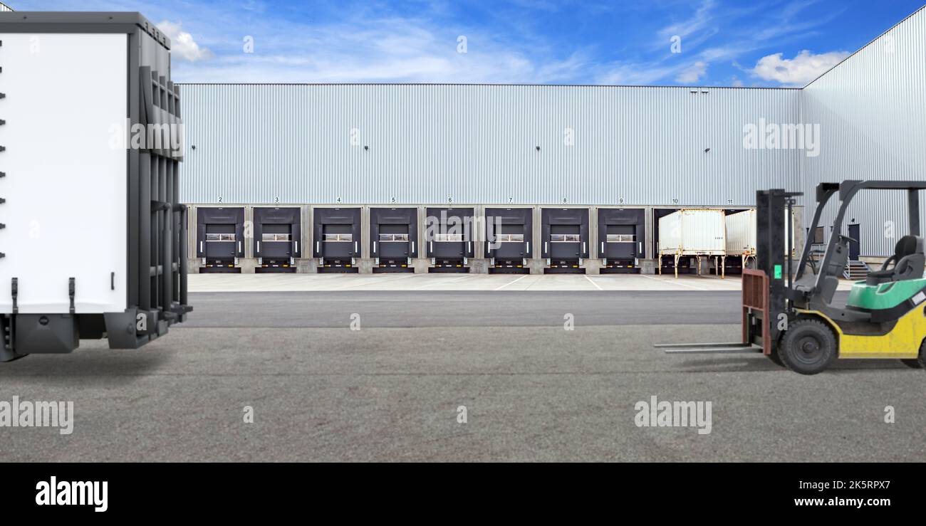 docking stations of a distribution center or a logistics center Stock ...
