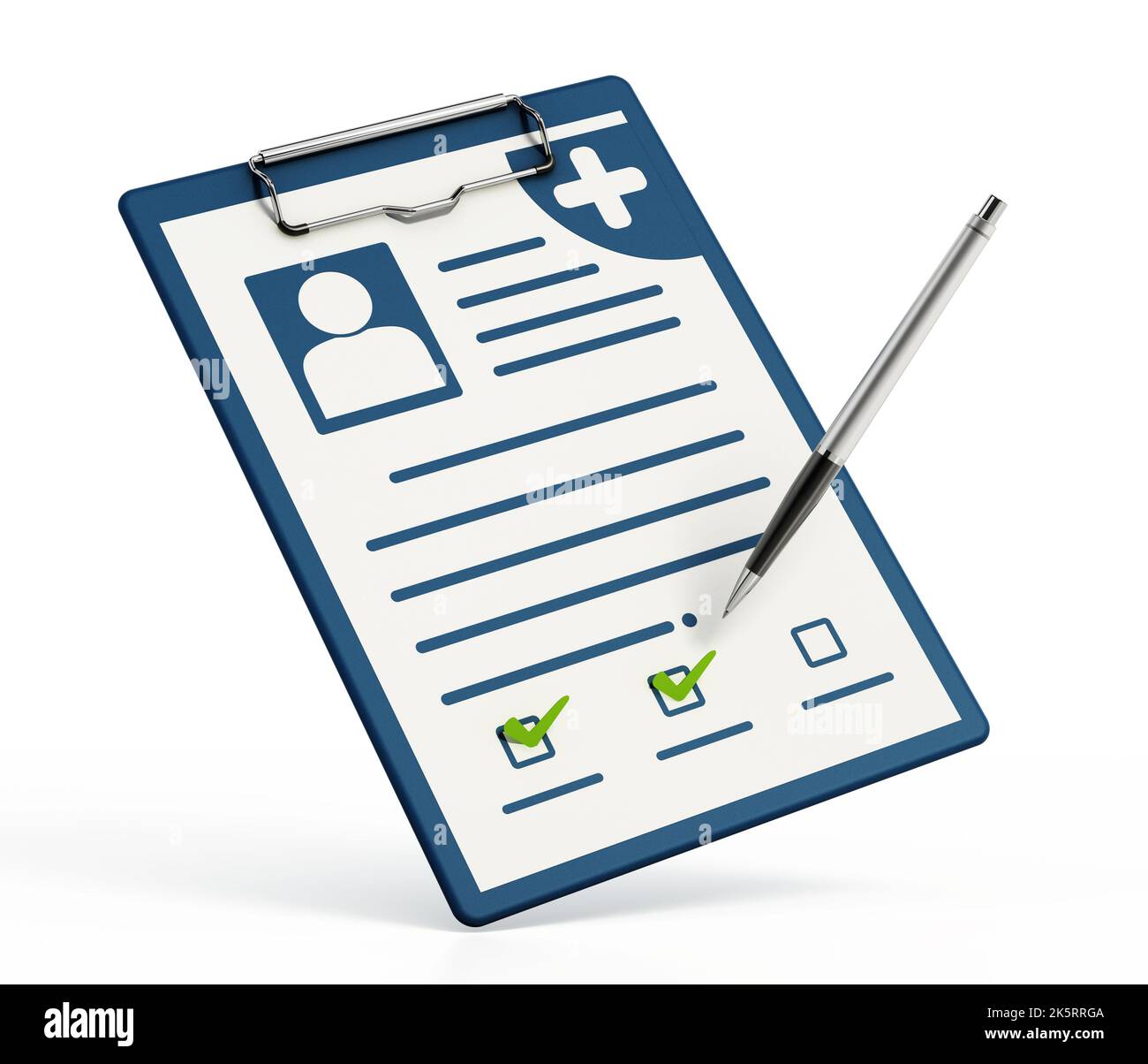 Patient medical record and pen. 3D illustration Stock Photo - Alamy