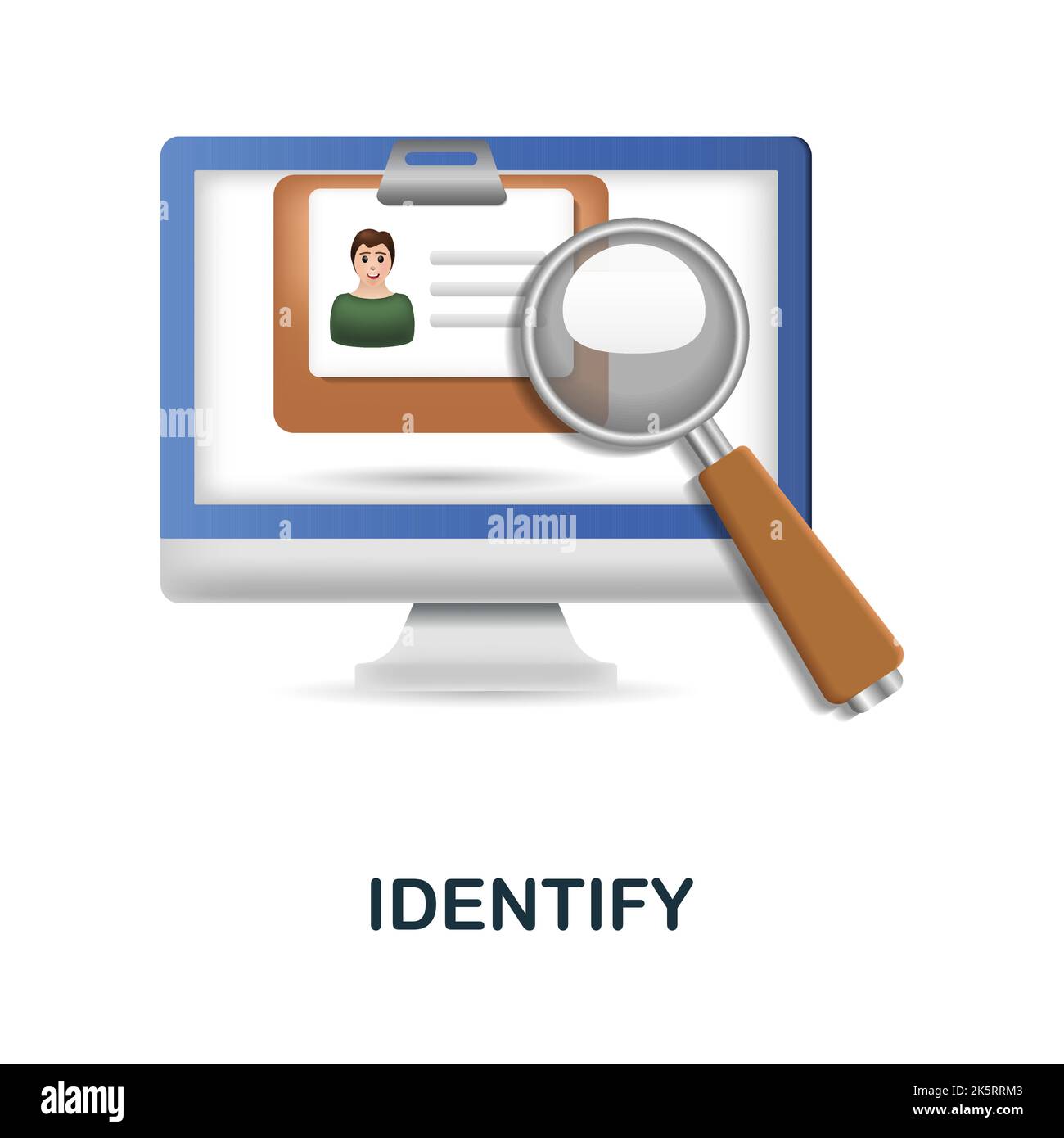Identify icon. 3d illustration from harassment collection. Creative ...