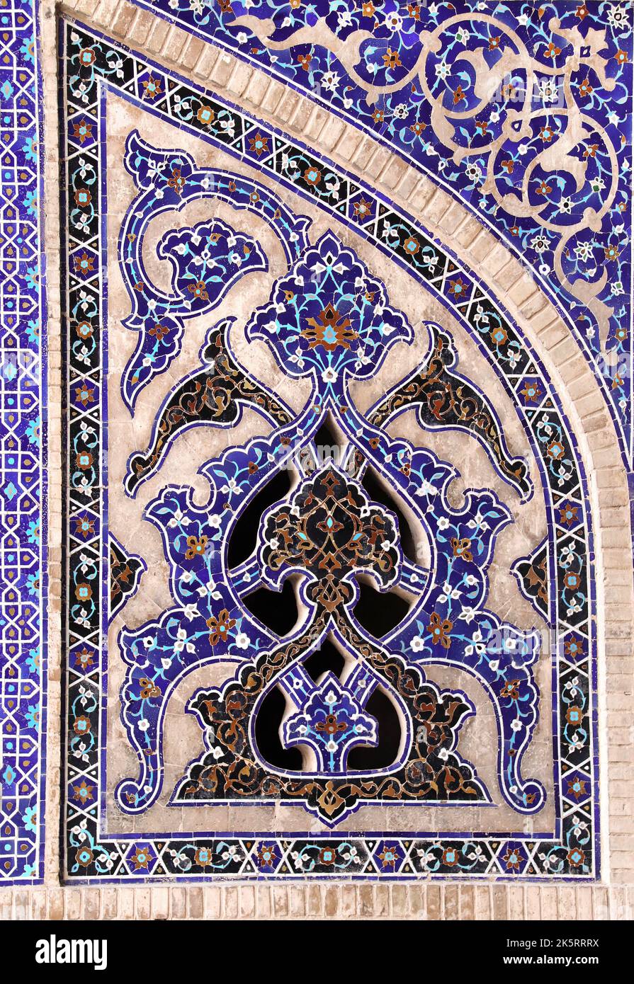 Detail of traditional persian mosaic wall with floral ornament of ...