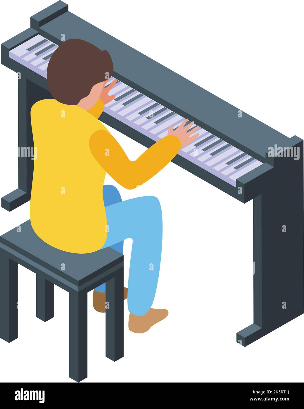 Piano play icon isometric vector. School music. Concert instrument ...
