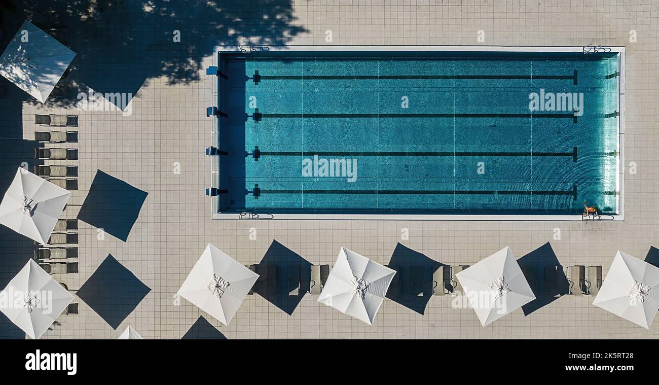 Olympic swimming pool aerial hi-res stock photography and images - Alamy