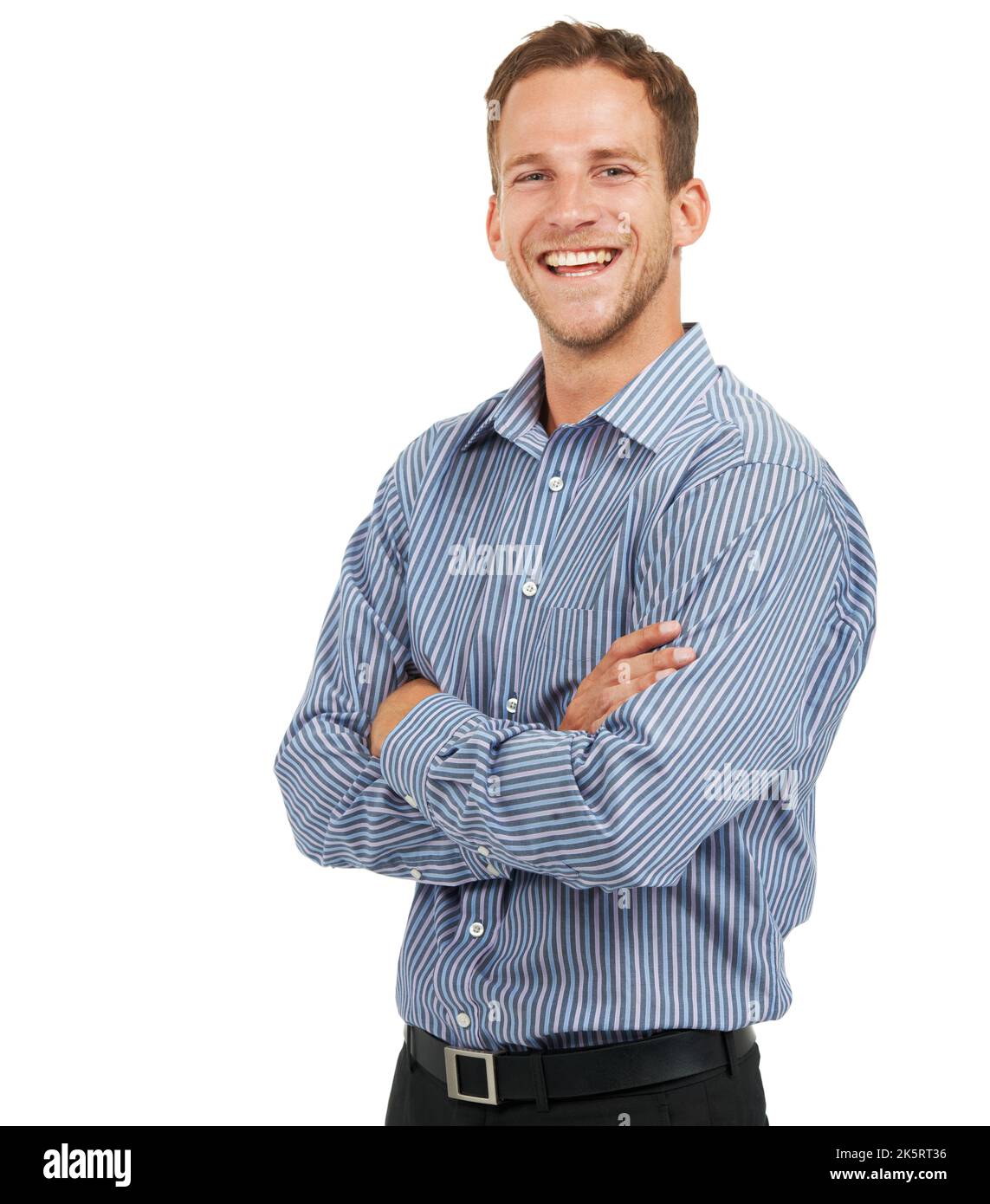 Naturally confident in his career. Studio portrait of a happy young ...