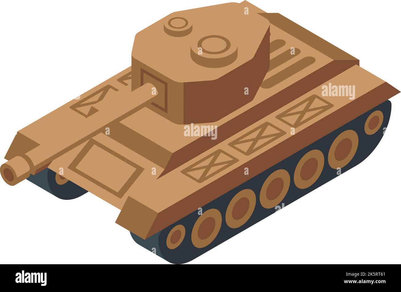 Desert tank icon isometric vector. Military vehicle. Combat soldier ...