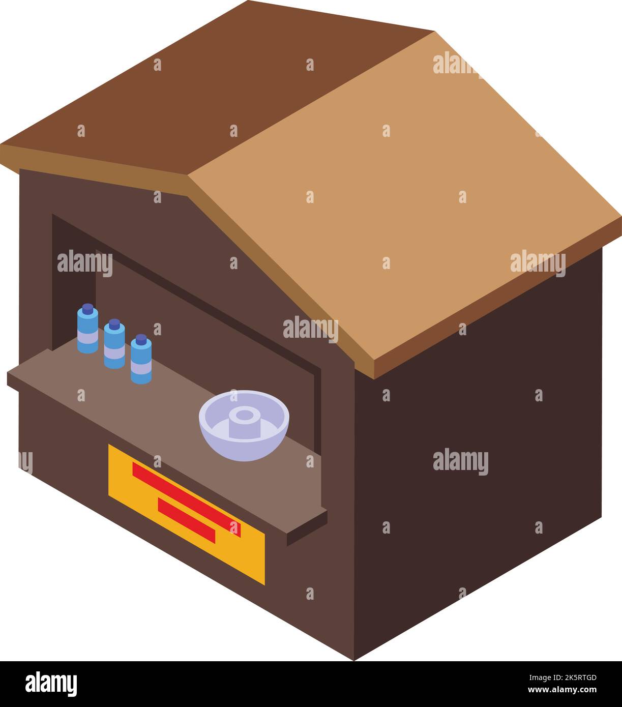 Shop candy cotton house icon isometric vector. Cart stand. Sugar seller ...