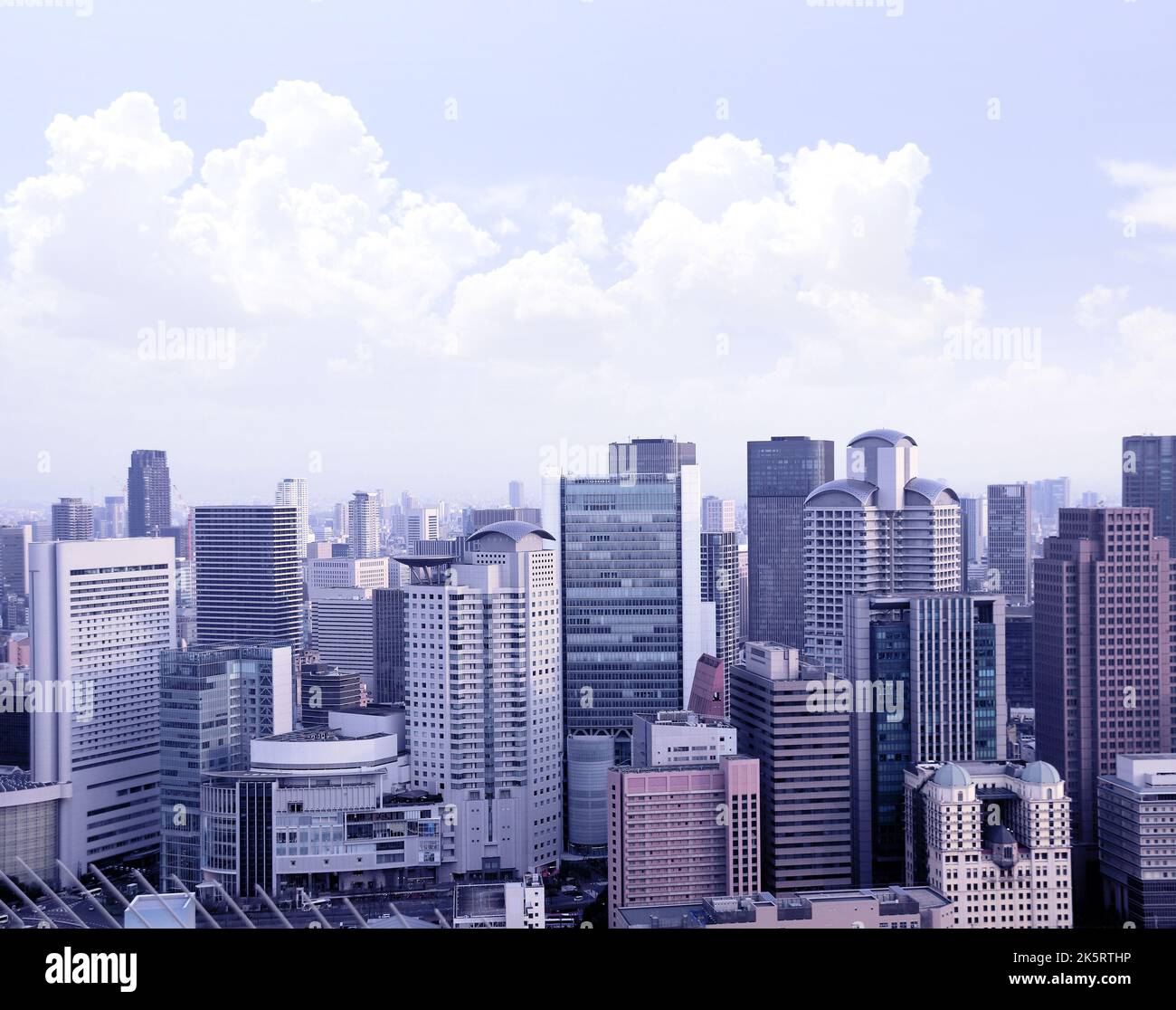Aerial view of skyscrapers in downtown Osaka, Japan. Top view of modern ... Aerial view of skyscrapers in downtown Osaka, Japan. Top view of modern ...
