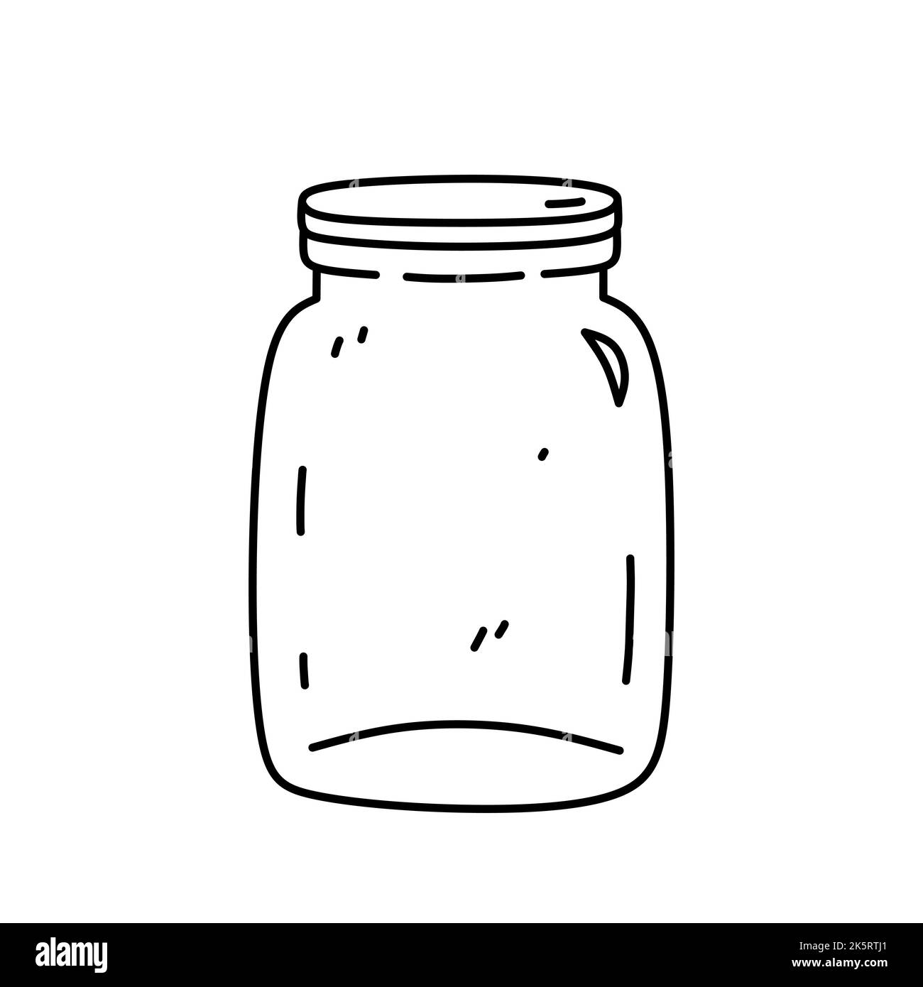 Glass jar isolated on white background. Vector hand-drawn illustration ...