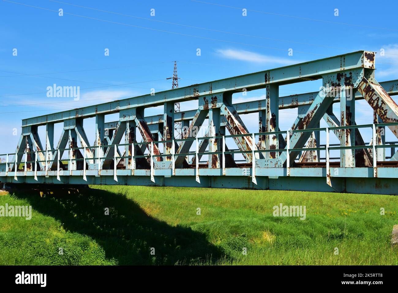 Old rusty metal rail bridge from Word War II Stock Photo - Alamy
