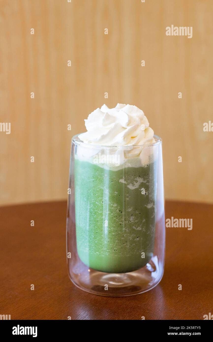 Matcha green tea drink at a local cafe in Cebu City, Philippines Stock ...