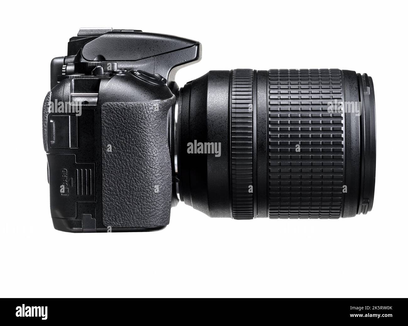 DSLR photo camera side view isolated on a white background Stock Photo ...