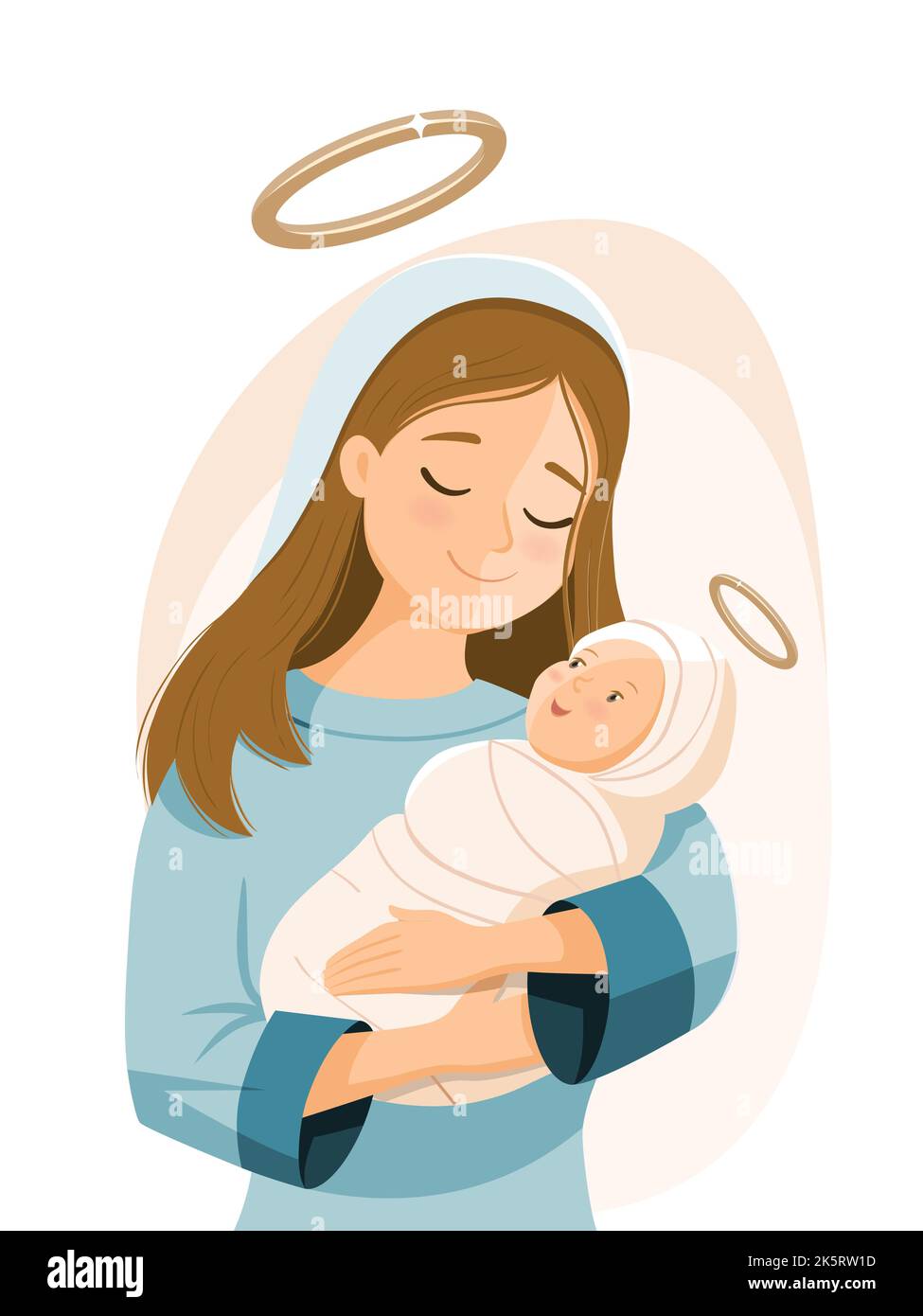 Virgin Mary holding newborn Jesus. Birth of Christ. Mothers day ...