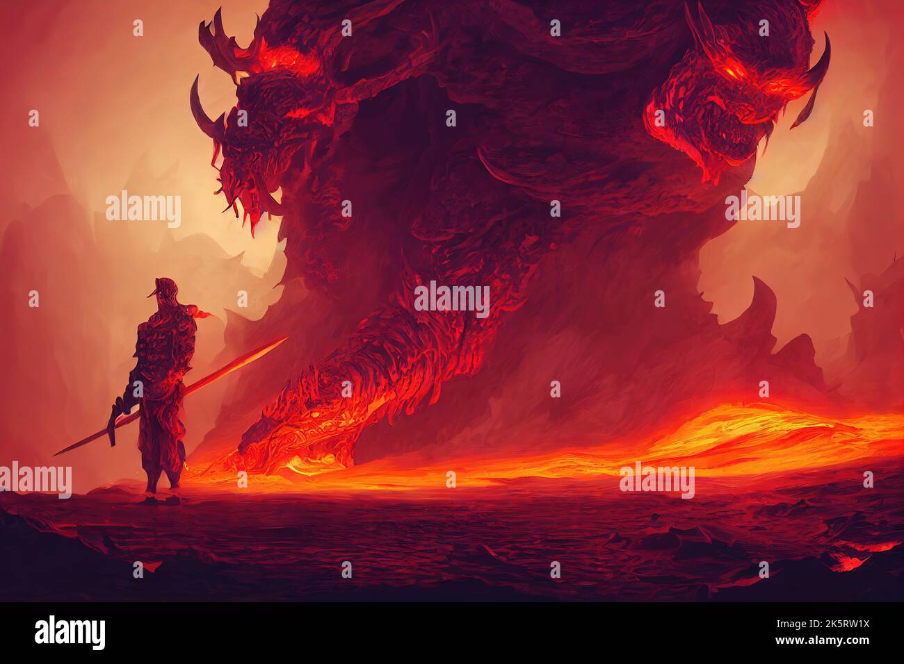 Devil with sword illustration hi-res stock photography and images - Alamy