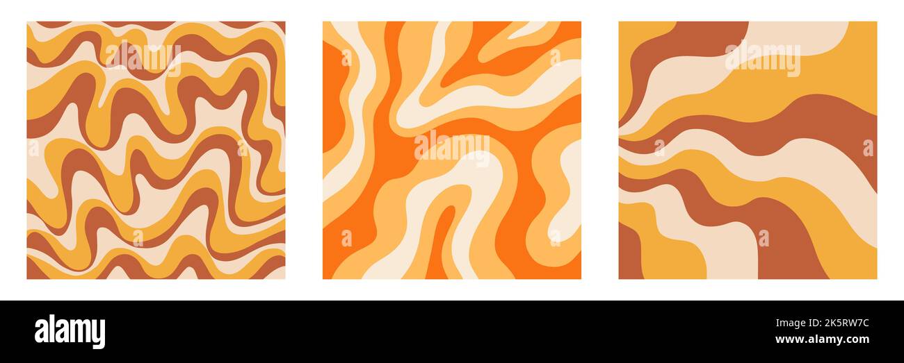 Retro 70s Abstract curve background set Stock Vector Image & Art - Alamy