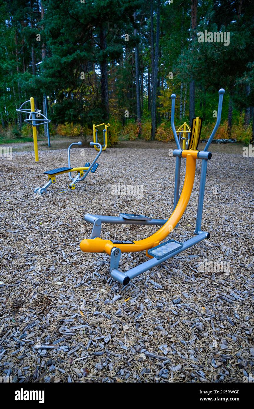 outdoor gym in public garden Kumla Sweden Stock Photo - Alamy