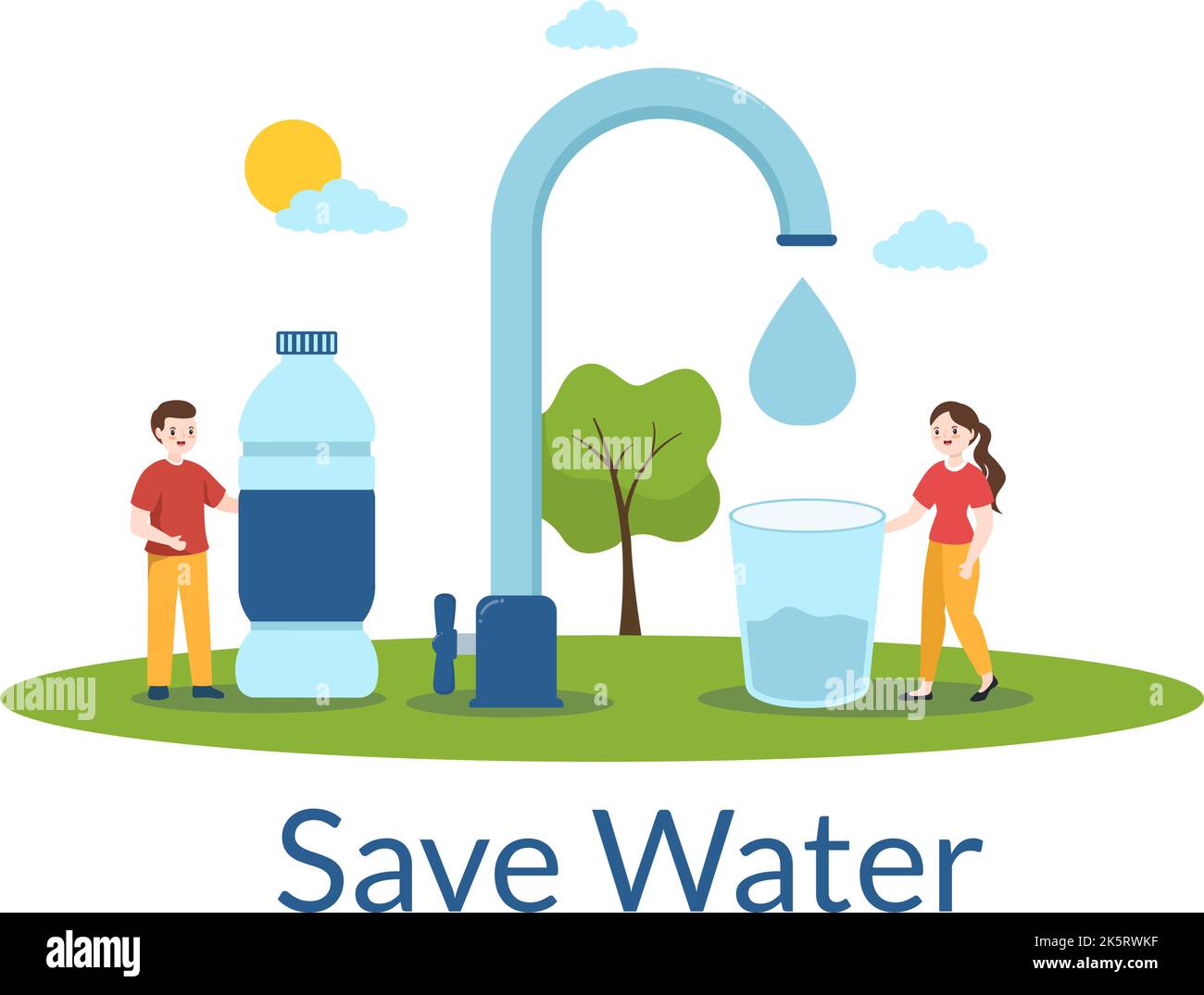 Save water campaign Stock Vector Images - Alamy