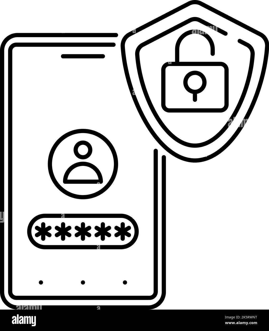 Smartphone Security Linear Icon Mobile Phone User Verification Login