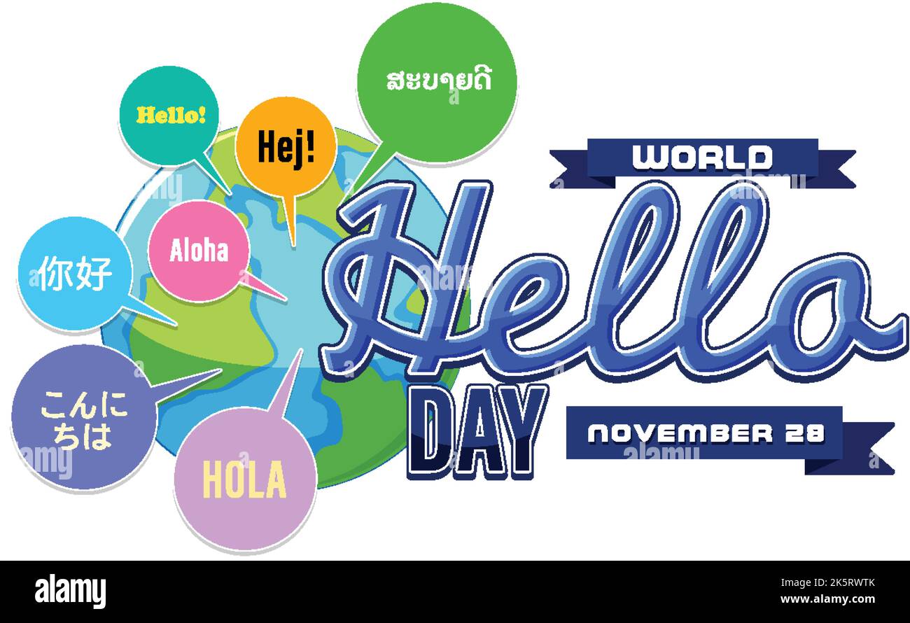 World hello day poster design illustration Stock Vector Image & Art - Alamy