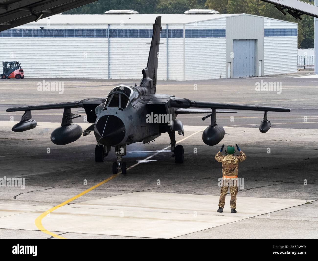 An Italian Tornado jet fighter during a training exercice of the French ...