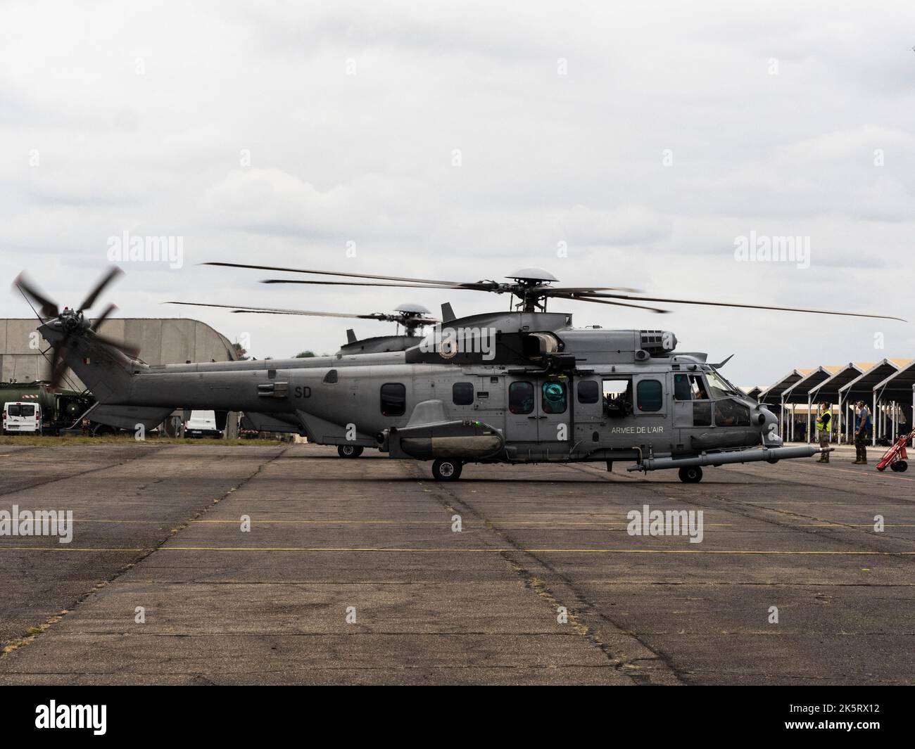 Caracal helicopter during a training exercice of the French Air Force ...