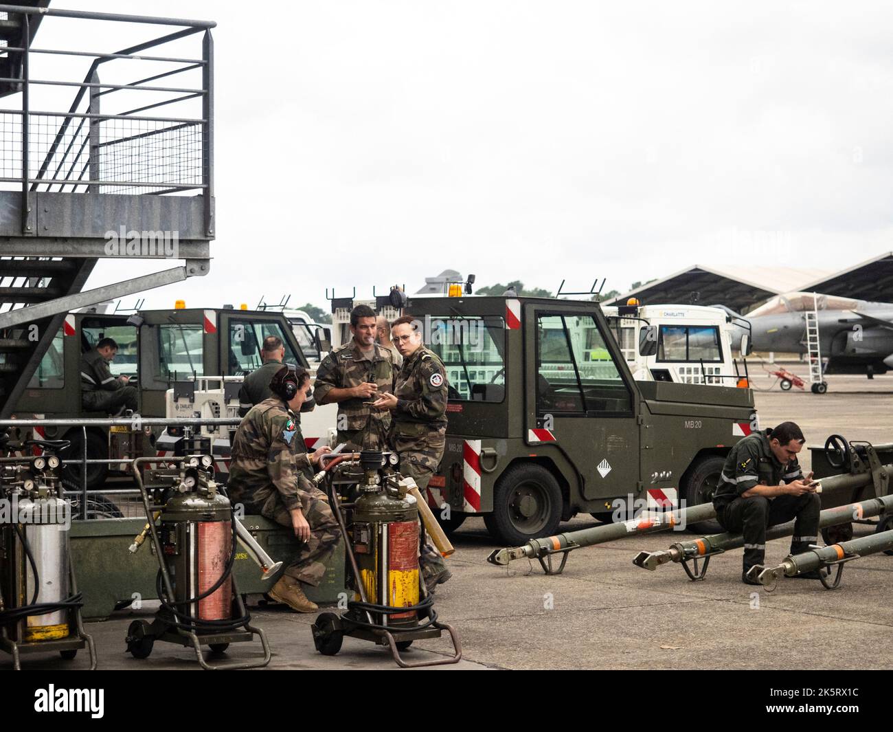 French army personnel during a training exercice of the French Air ...
