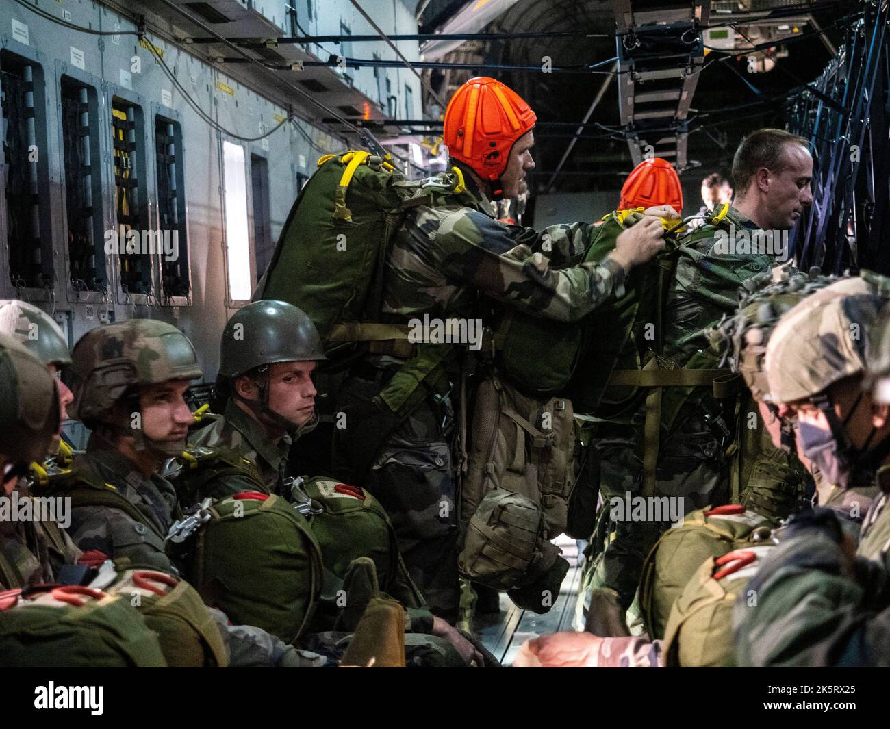 French soldiers from the 1st parachute fighter regiment of Pau during a ...